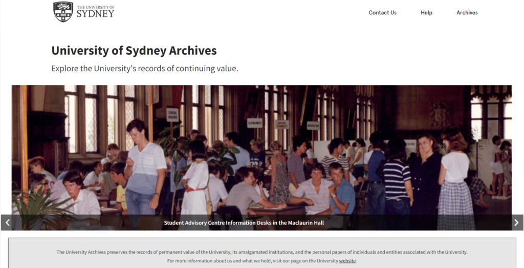 The new University of Sydney Archives website is now live! – History of ...
